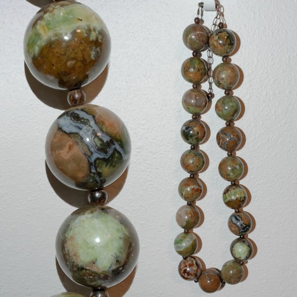 Jewelry | Spherulitic Green Rhyolite Rainforest Jasper Polished Bead ...
